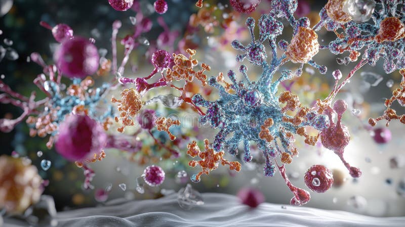 High-resolution Close-up of Human Cell Regeneration and Microbial ...