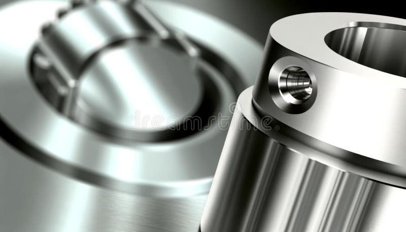 Close-Up of Precision Metal Components, Industrial Engineering Concept ...