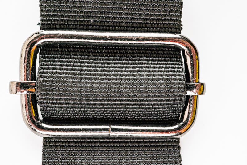 High-resolution Close-up Image of a Seat Belt Strap with Metal Clasp ...