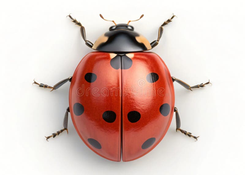 Detailed Close Up of a Ladybug on White Background Insect Photography ...