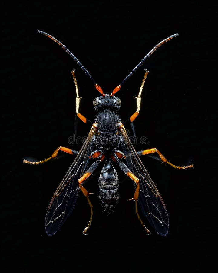 High-Resolution Close-Up Images of Various Insects on Black Background ...