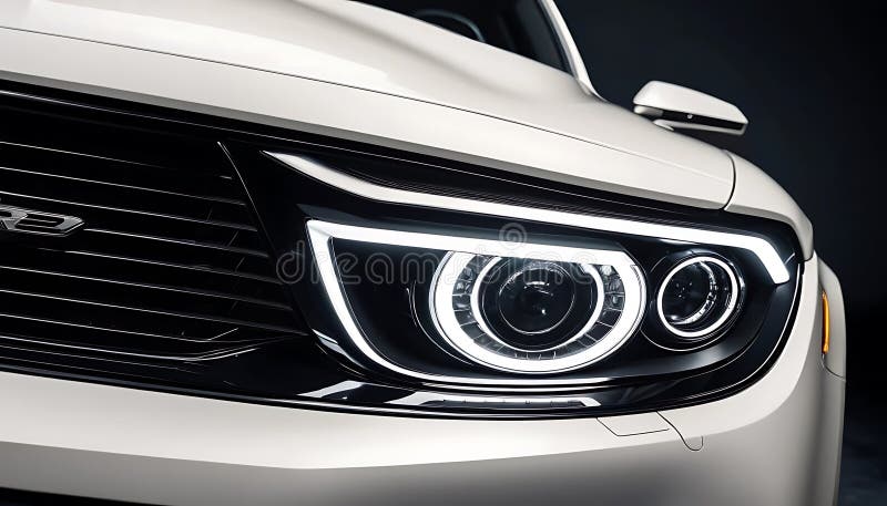 Premium Car Headlight and Front Light Showcasing Sleek Design Stock ...