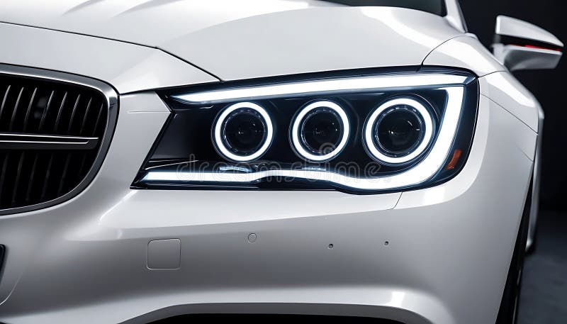 Premium Car Headlight and Front Light Showcasing Sleek Design Stock Illustration - Illustration ...