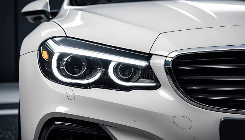 Premium Car Headlight and Front Light Showcasing Sleek Design Stock ...