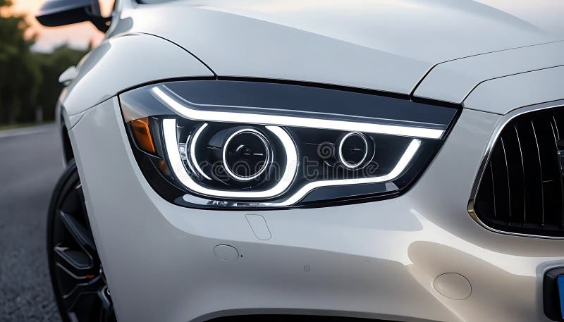 Sleek and Stylish Headlight of a Modern Luxury Vehicle Stock ...