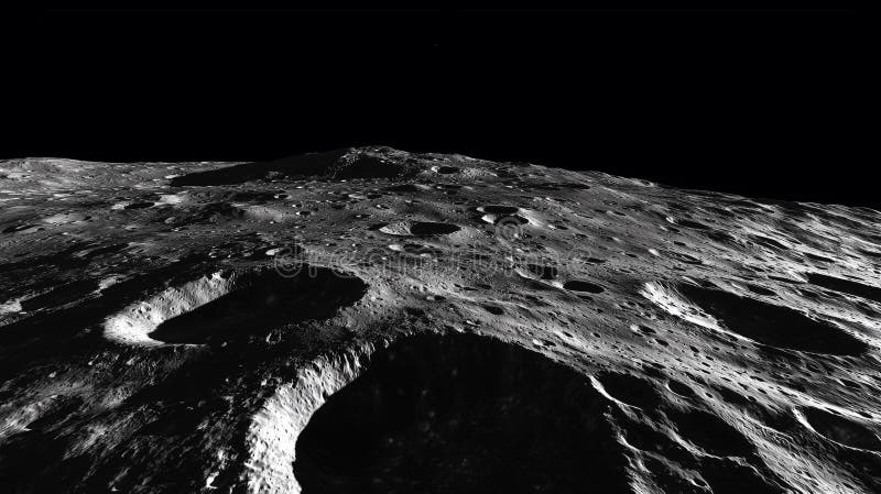 High-resolution Close-up of the Moon?s Craters with Shadows, Set in the ...