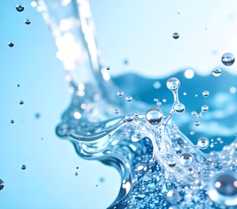 A High-resolution Close-up of Water Splashing. the Dynamic Motion of ...