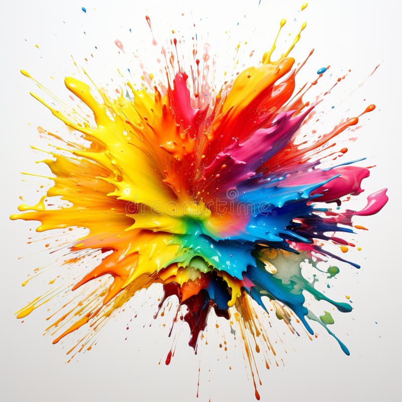 Vibrant Paint Explosion: Captivating Colors in Mid-Air Stock ...
