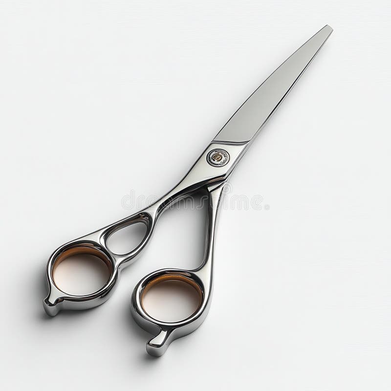 High-Res Studio Shot of Polished Silver Scissors with Rose Gold Blades ...