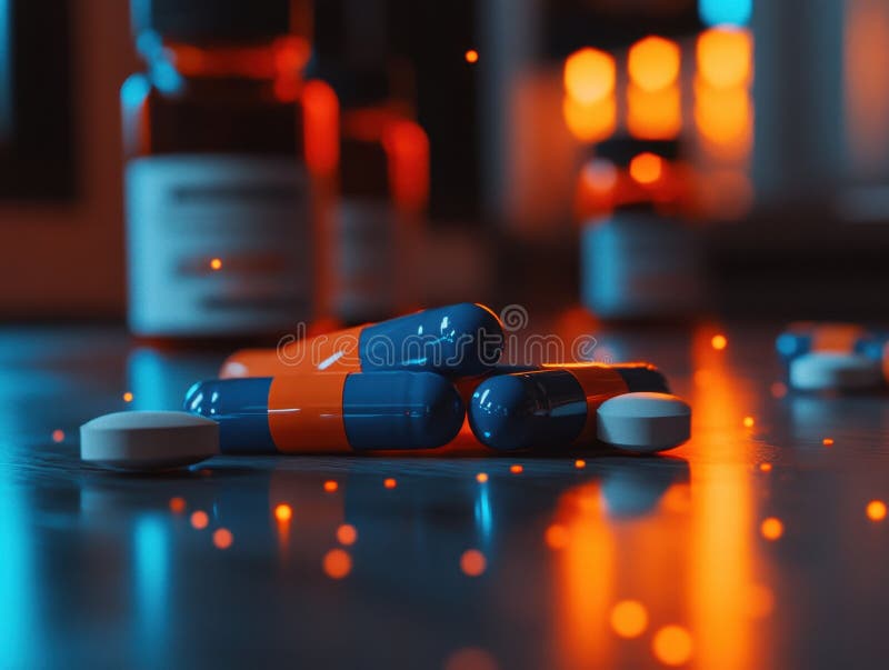 High-Resolution Image of Pharmaceutical Capsules and Tablets in a ...