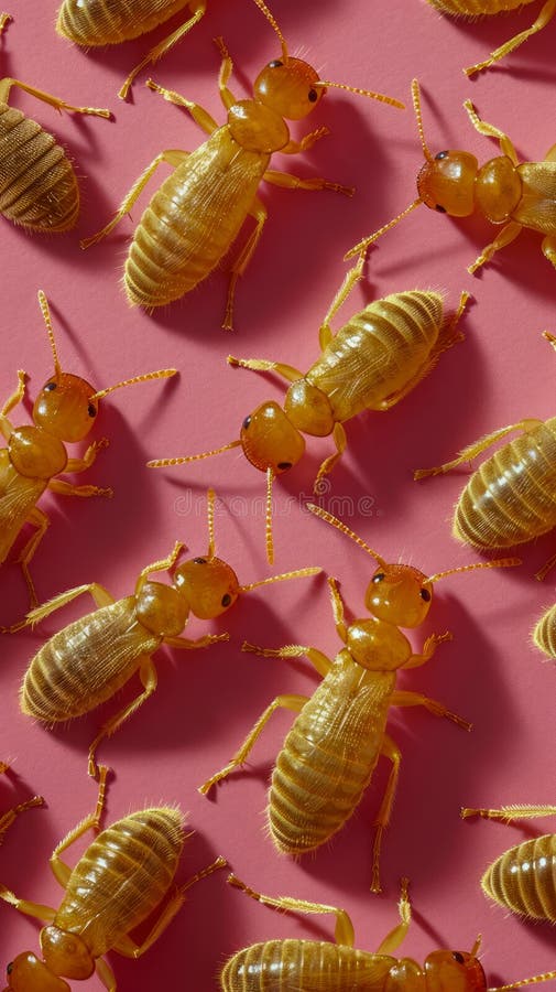 High Resolution Close Up of Termites on Pink Background Detailed Insect ...