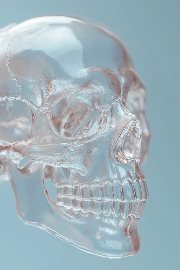 A High-resolution Close-up of a Translucent 3D Model of the Human Skull ...