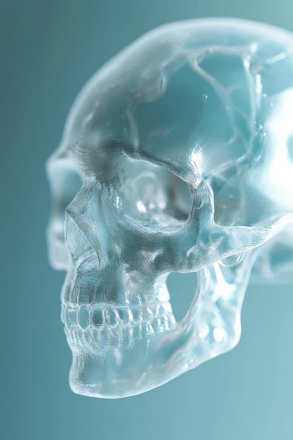 A High-resolution Close-up of a Translucent 3D Model of the Human Skull ...
