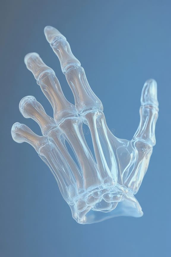A High-resolution Close-up of a Translucent 3D Model of the Human Wrist ...