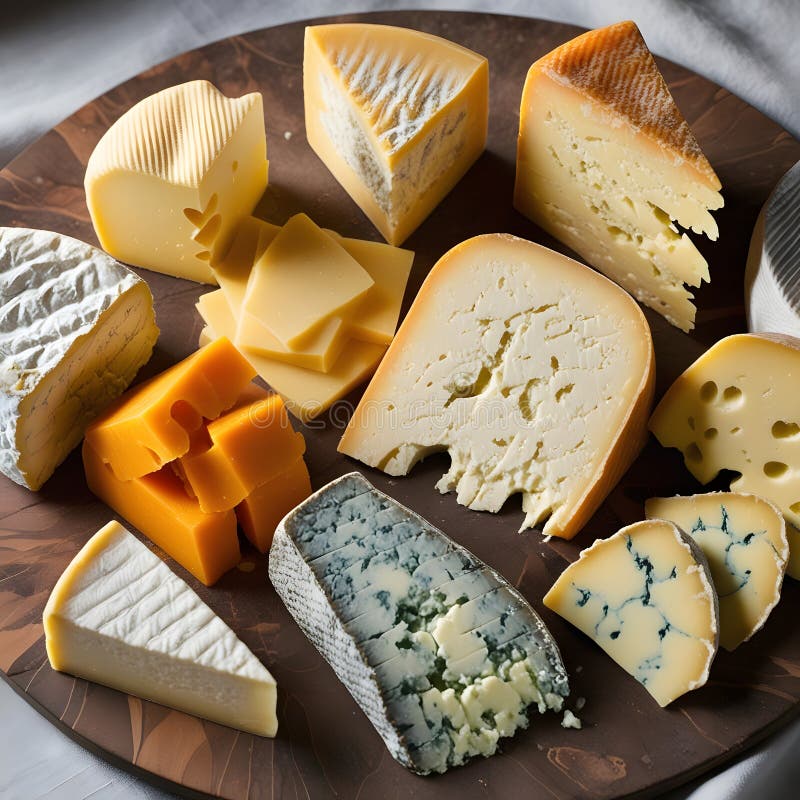 High-Resolution Close-Up of Various Cheese Textures - Swiss, Cheddar ...