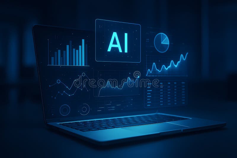 AI-Powered Business Dashboard – Futuristic Concept of Holographic ...