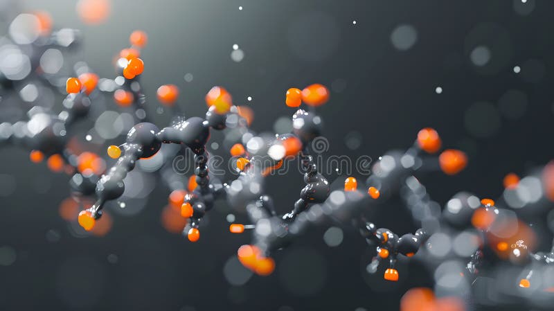 High Resolution 3D Molecular Structure in Dark Background Stock Image ...