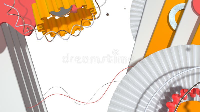Abstract Digital Composition with Strange Shapes and Objects Stock ...