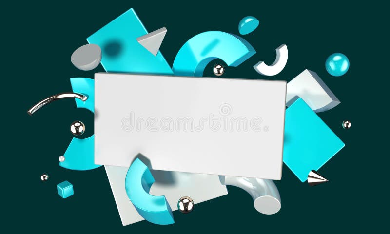 Abstract Digital Composition with Geometric Objects and Blank Plate ...