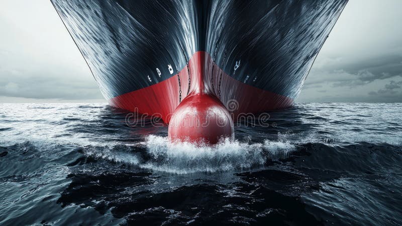 High Resolution 3D Render of Container Ships Bow Cutting Water Stock ...