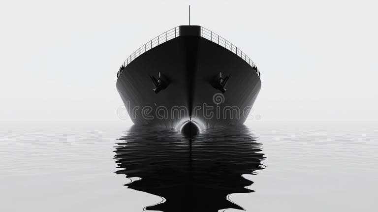 High Resolution 3D Render of Container Ships Bow Cutting Water Stock ...