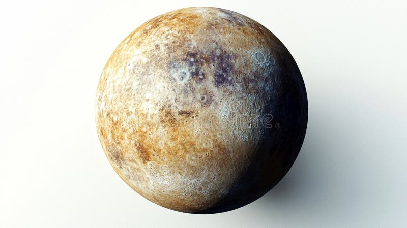Detailed Realistic 3D Render of Brown Planet Surface Texture Isolated on White Background Space ...