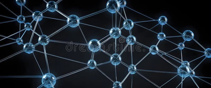Glass-Like Network with Glowing Nodes Representing Digital Connectivity ...