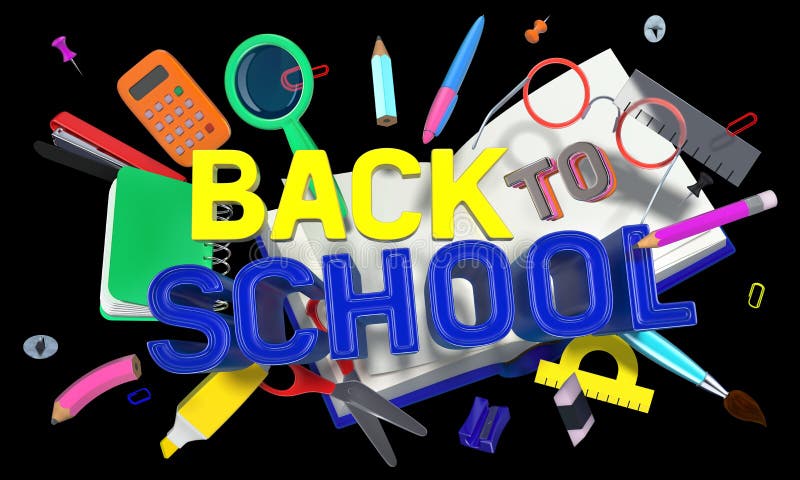 Colorful Composition with School Related Objects and Back-to-School ...