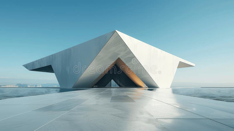High-Resolution 3D Render of Modern Triangular Architecture with ...