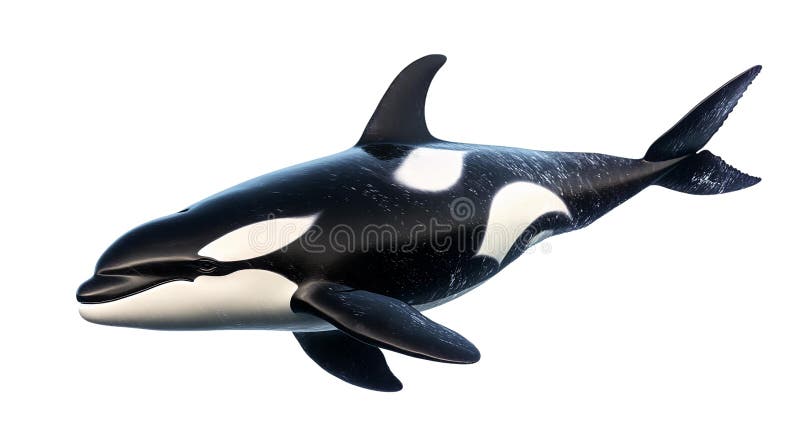 Orca Whale 3D Render Isolated on White Stock Illustration ...