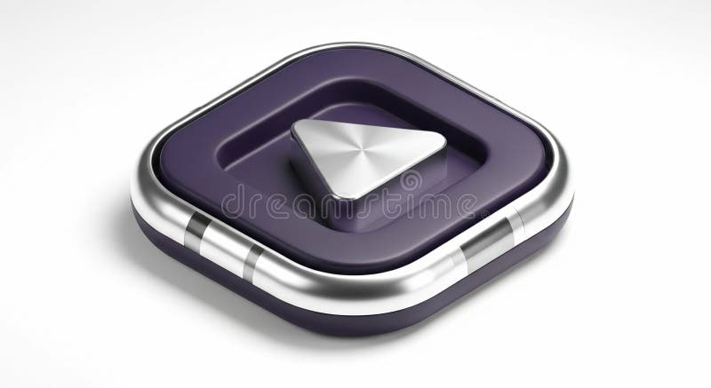 Play Button Icon, 3D Rendered Stock Illustration - Illustration of ...