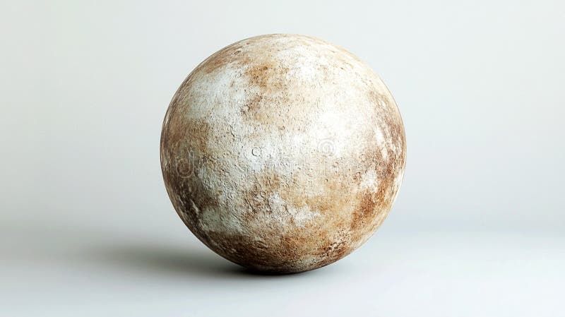 Realistic 3D Render of Icy Pluto Planet Brown White Surface Space Exploration Celestial Body Art ...