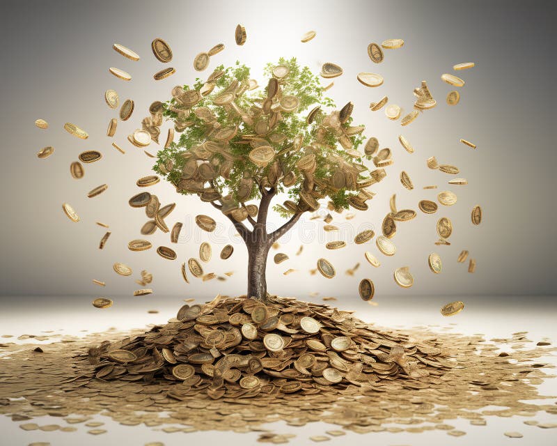 This is a High-resolution 3d Render of a Rooted Tree with a Thick Stock ...