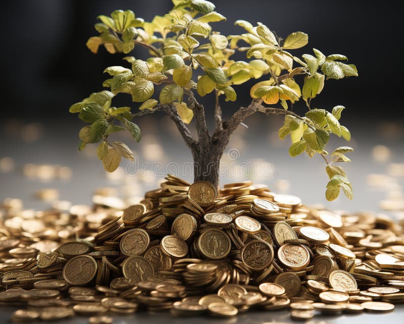 This is a High-resolution 3d Render of a Rooted Tree with a Thick Stock ...