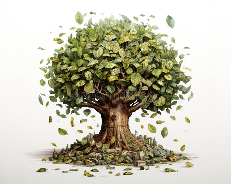 This is a High-resolution 3d Render of a Rooted Tree with a Thick Stock ...