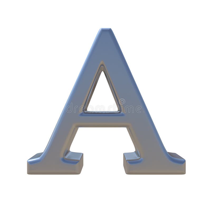Silver Alphabet a Isolated on White Stock Illustration - Illustration ...