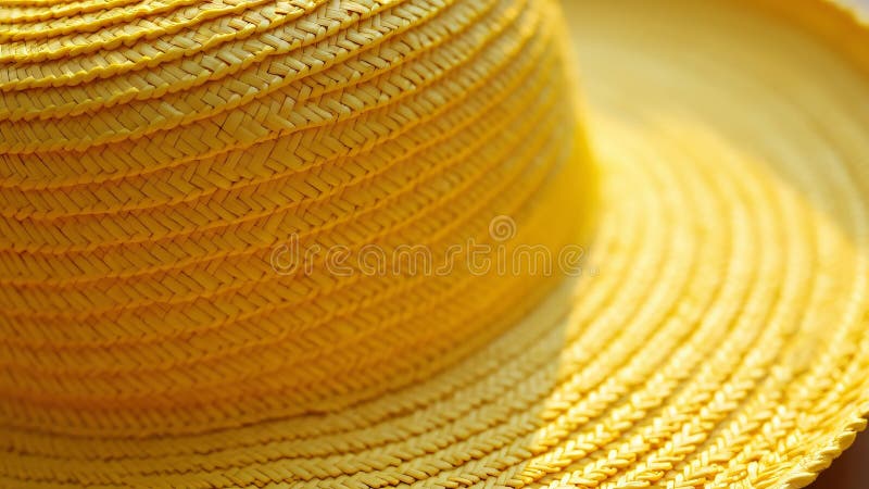 High-Resolution 3D Render of Yellow Straw Hat Texture, Intricate Weave ...