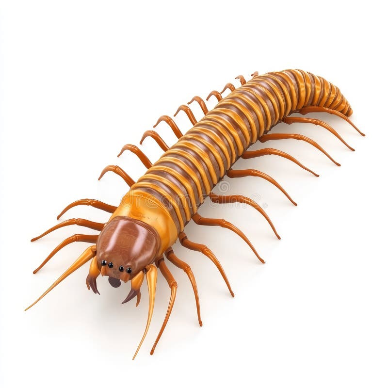 Giant Centipede: Detailed 3D Render of a Brown Arthropod Stock ...