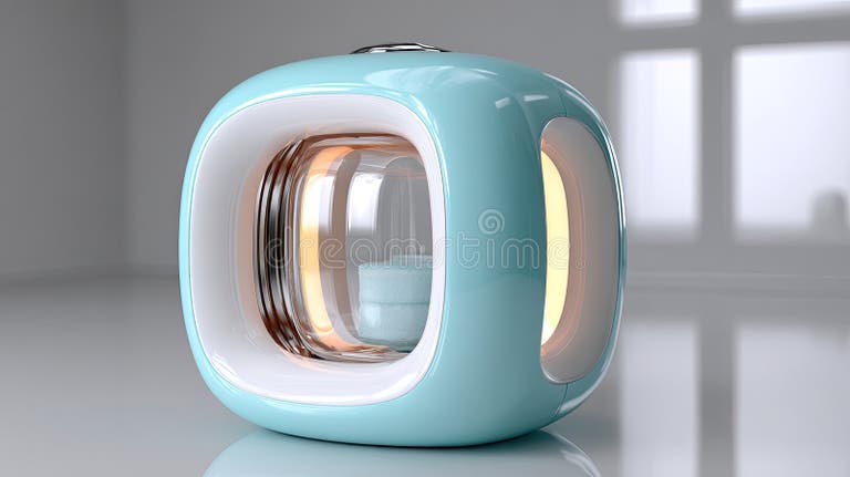 High-resolution 3D Rendering of a Modern Smart Speaker with an LED ...