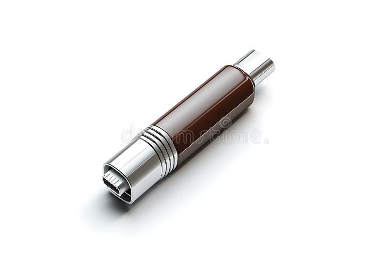 Sleek Brown and Silver USB-C Cable Connector Mockup for Technology ...