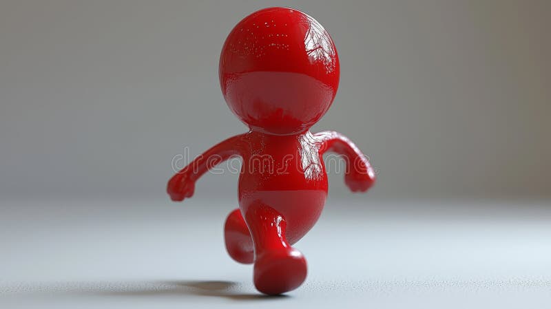 Running Stickman: Red on White. Generative AI Stock Illustration ...
