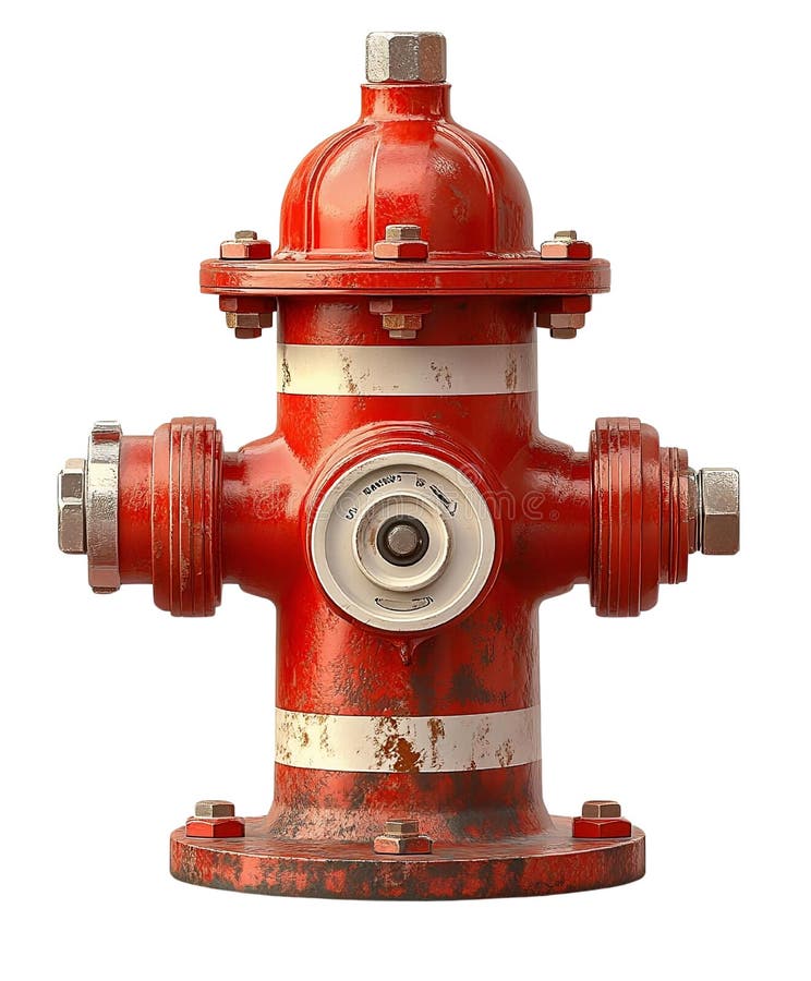 Red Fire Hydrant - Isolated on White Background Stock Illustration ...