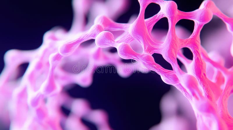 High Resolution 3D Visualization of Interconnected Pink Structures ...