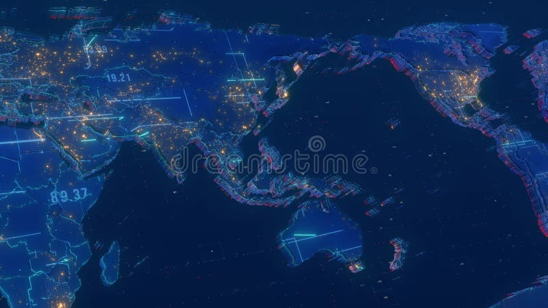 High-resolution 3D World Map Stock Video - Video of globe, abstract ...
