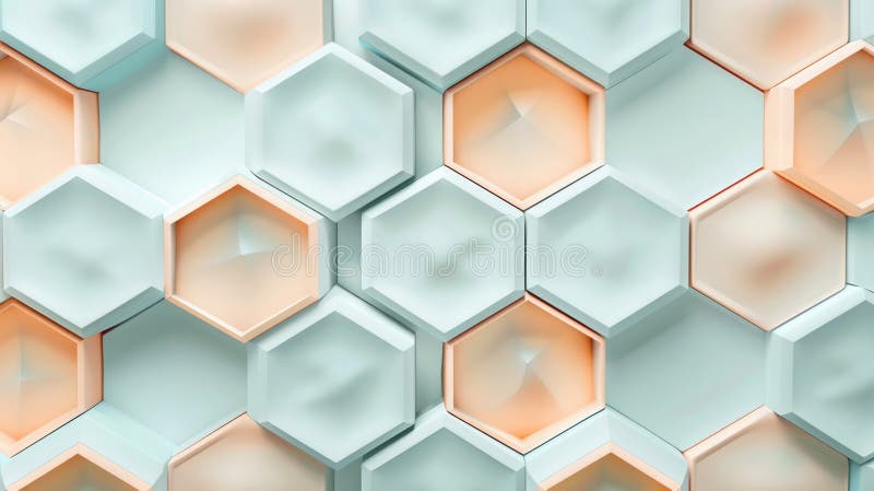 High Resolution Delicate Pastel 3D Geometric Pattern with Overlapping ...