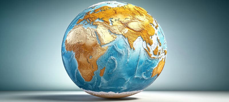 High-Resolution Detailed Earth Globe Featuring Realistic Terrain ...