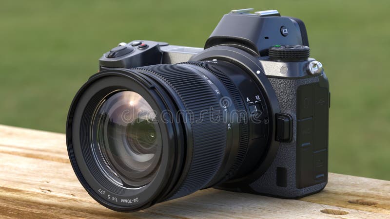 High-Resolution Digital Camera with Professional Lens Attachment Stock ...