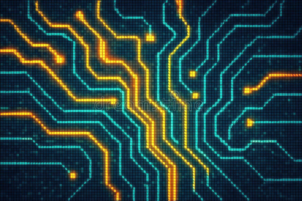 High-Fidelity Digital Circuit Glow with Vibrant Patterns for Tech ...