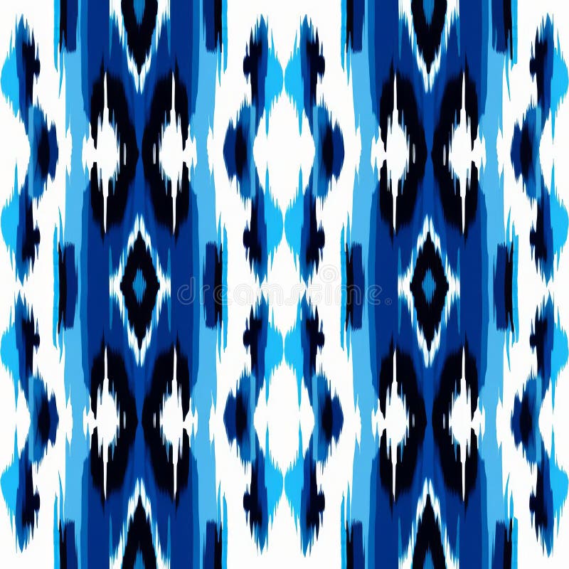 High Resolution Digital Ikat Patterns with Symmetrical Designs Stock ...