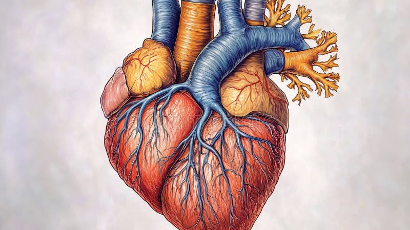 Highly Detailed Anatomical Illustration of the Human Heart Stock ...